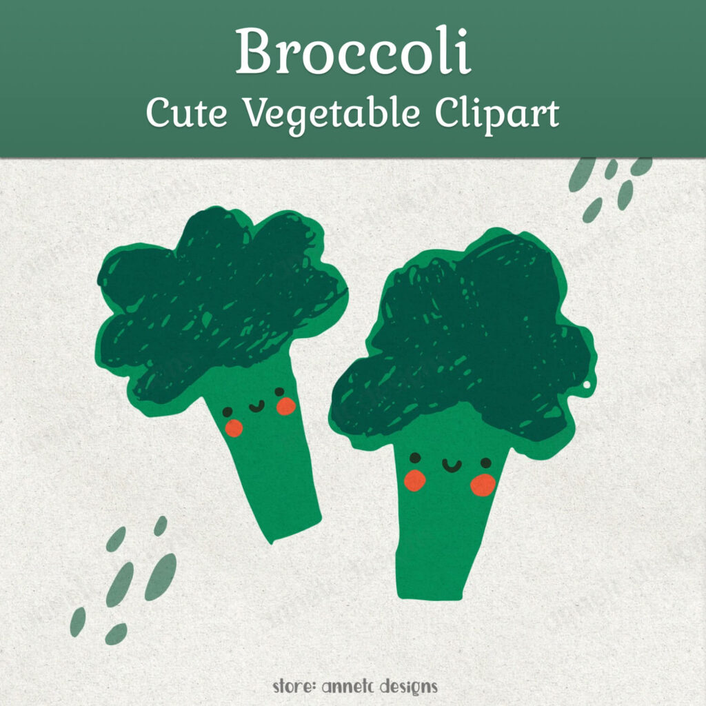 Broccoli Cute Vegetable Clipart PNG, SVG, EPS, DXF, JPG – MasterBundles