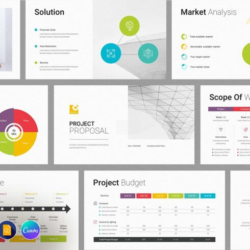 Project Proposal PowerPoint Template CANVA | Master Bundles
