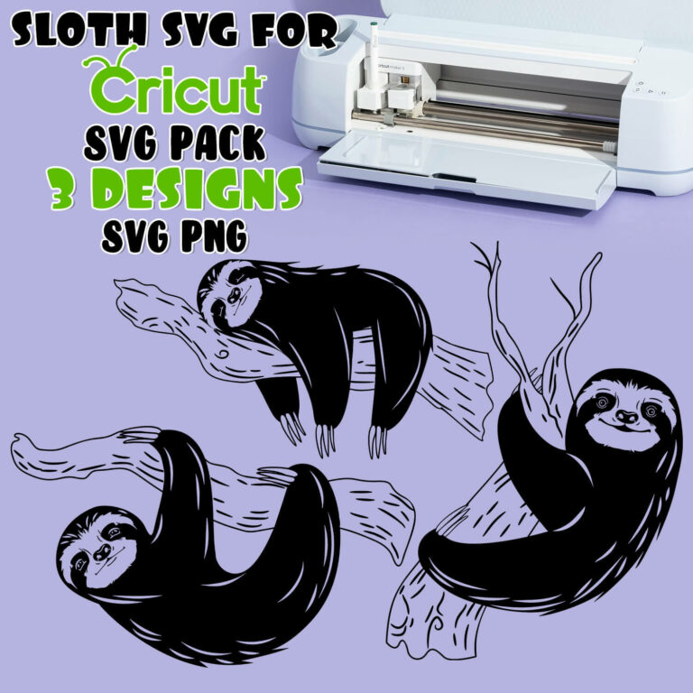 3 Sloth SVG for Cricut Files – MasterBundles