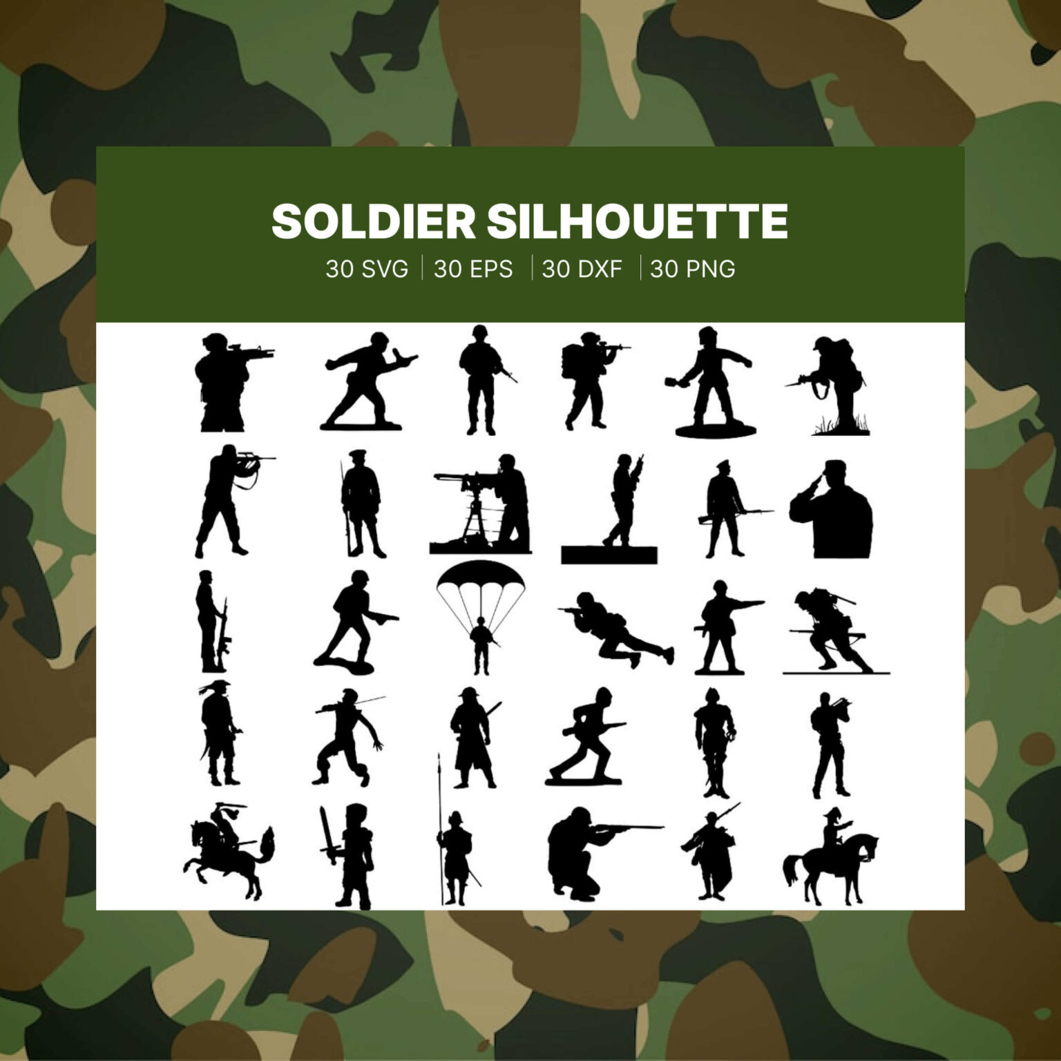 Soldier Silhouette 30 SVG – MasterBundles