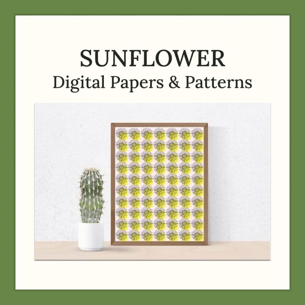 Sunflower Patterns Digital Papers, KDP – MasterBundles