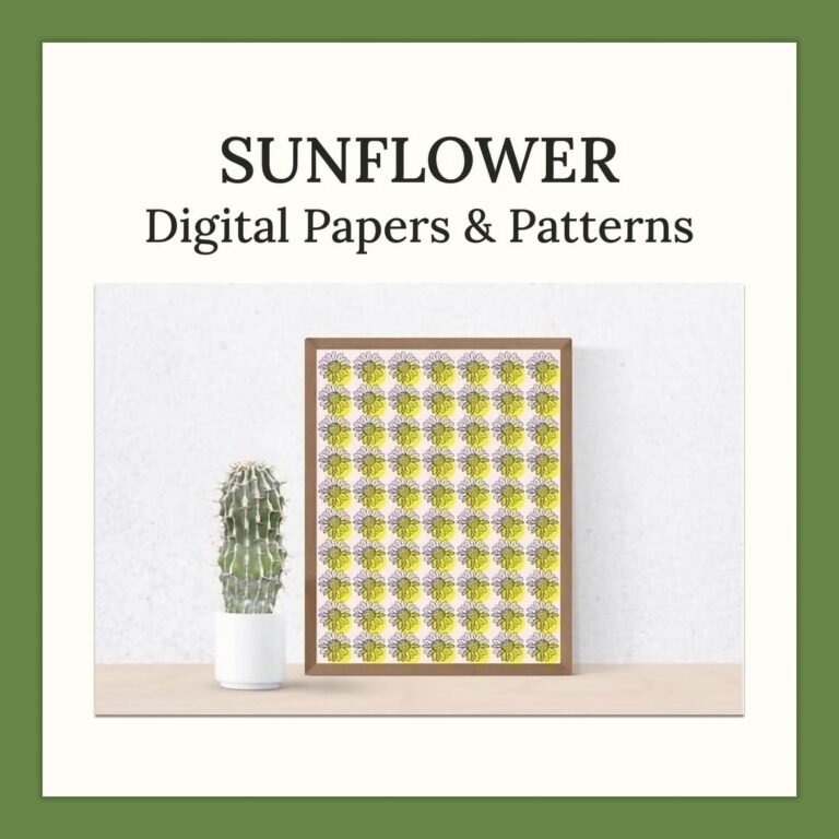 Sunflower Patterns Digital Papers, KDP – MasterBundles