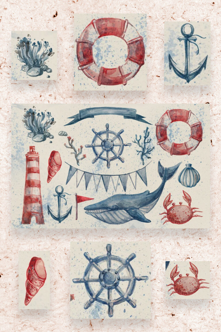 Nautical Watercolor Set – MasterBundles