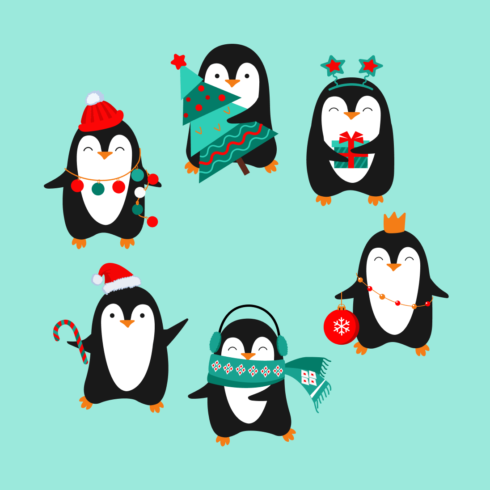 6 Penguin Christmas SVG Files | Master Bundles