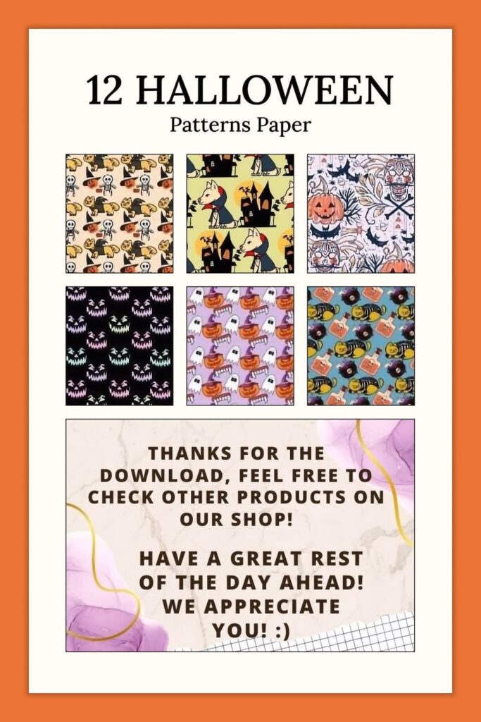 12 Halloween Patterns Paper – MasterBundles
