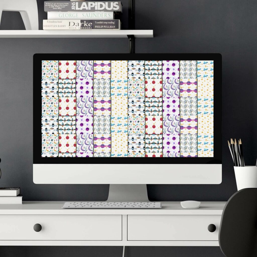12 Space Digital Papers Patterns, KDP – MasterBundles
