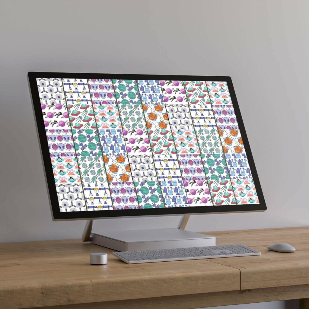 12 Space Digital Papers Patterns, KDP – MasterBundles