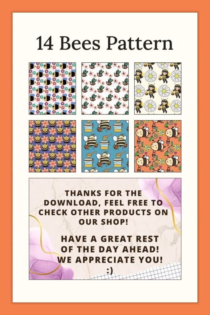 14 Bees Pattern Pack – MasterBundles