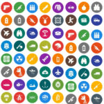 50 Military Flat Round Icons – MasterBundles