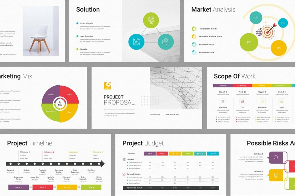 Project Proposal PowerPoint Template CANVA – MasterBundles