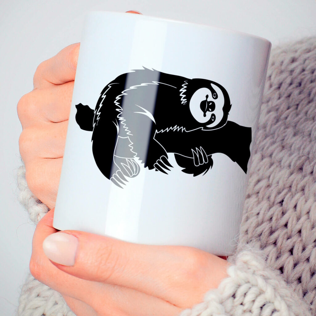 Silhouette Sloth SVG Free – MasterBundles