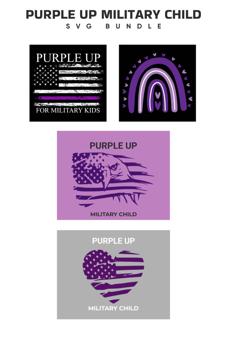 Purple up Military Child SVG – MasterBundles