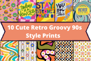 10 Cute Retro Groovy 90s Style Prints | Master Bundles