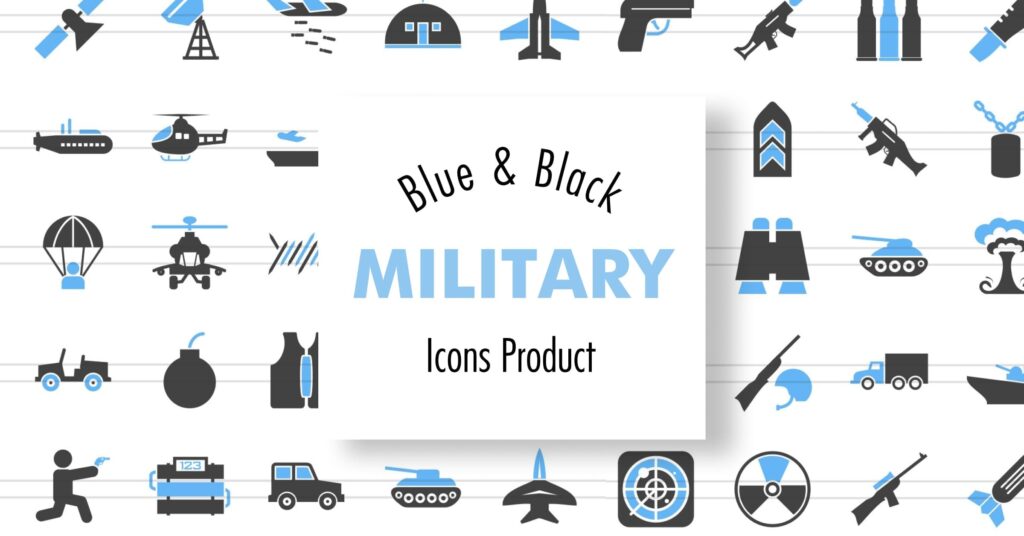 50 Military Blue & Black Icons – MasterBundles