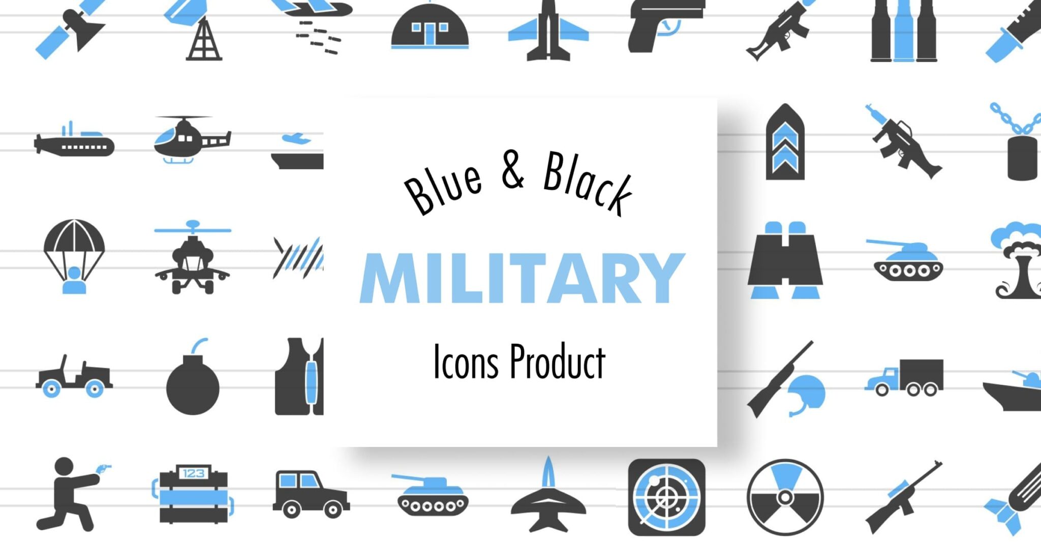 50 Military Blue & Black Icons – MasterBundles