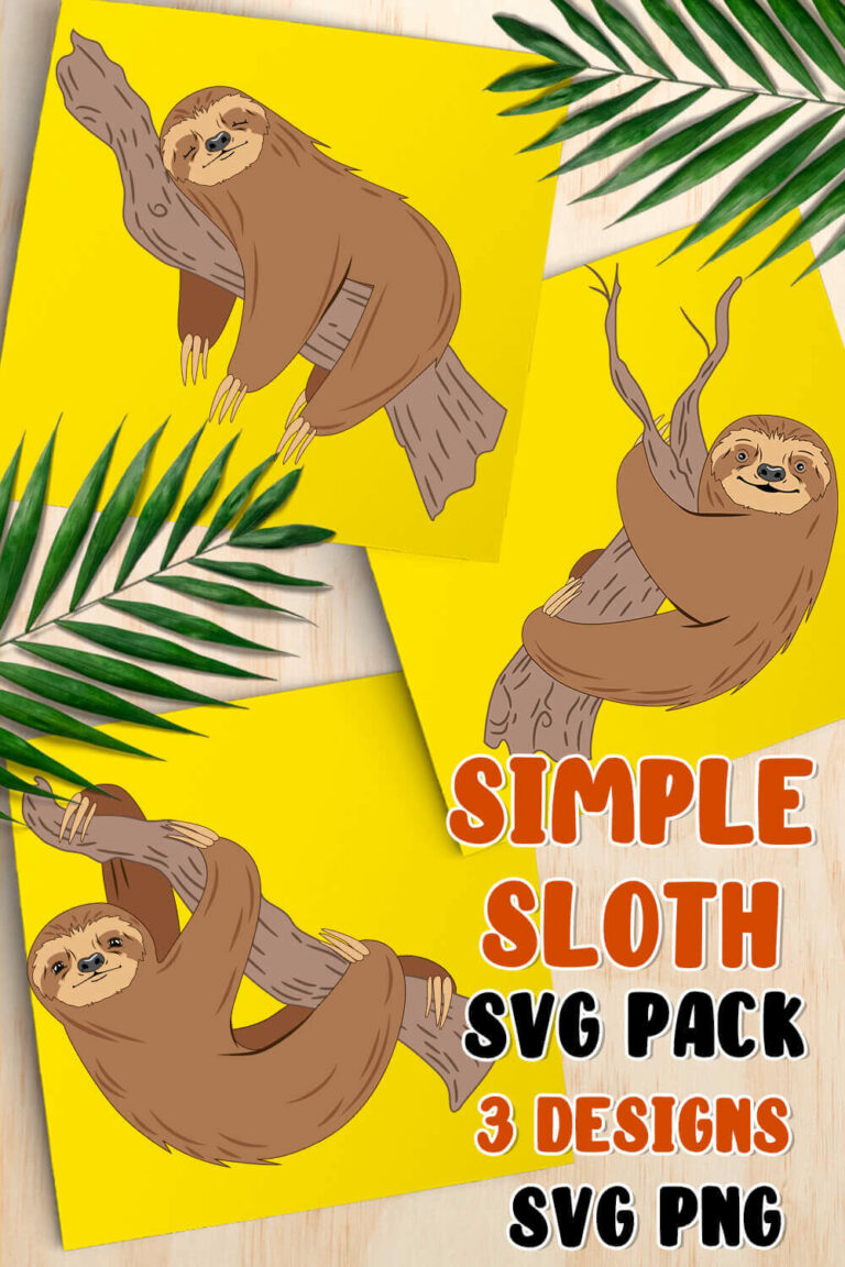 3 Simple Sloth SVG Designs – MasterBundles