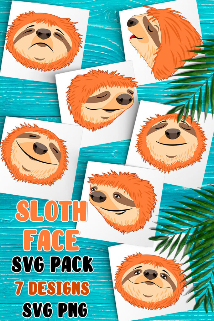 7 Sloth Face SVG Designs – MasterBundles