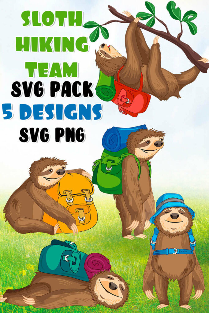 5 Sloth Hiking Team SVG Files – MasterBundles