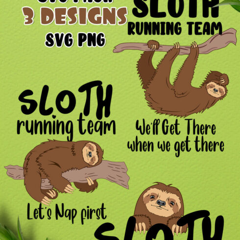 3 Sloth Running Team SVG | Master Bundles