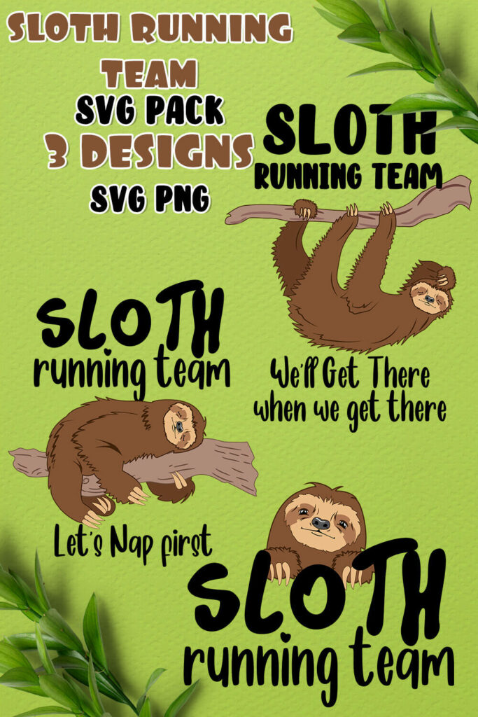 3 Sloth Running Team SVG – MasterBundles