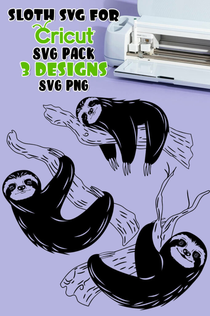 3 Sloth SVG for Cricut Files – MasterBundles