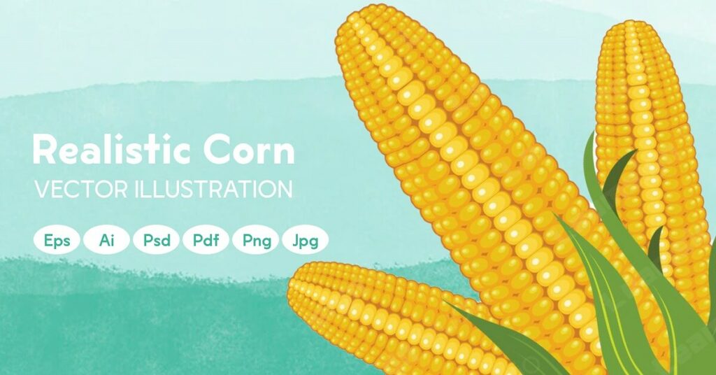Vector Illustration - Realistic Corn – MasterBundles