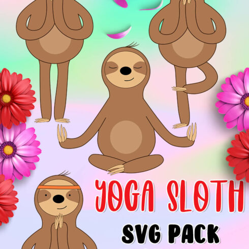 4 Yoga Sloth SVG Designs | Master Bundles