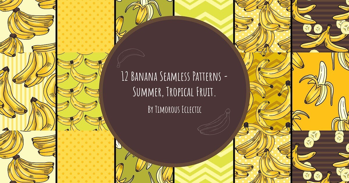 12 Banana Seamless Patterns - Summer, Tropical Fruit. – MasterBundles
