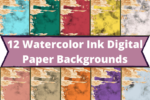 12 Watercolor Ink Digital Paper – MasterBundles
