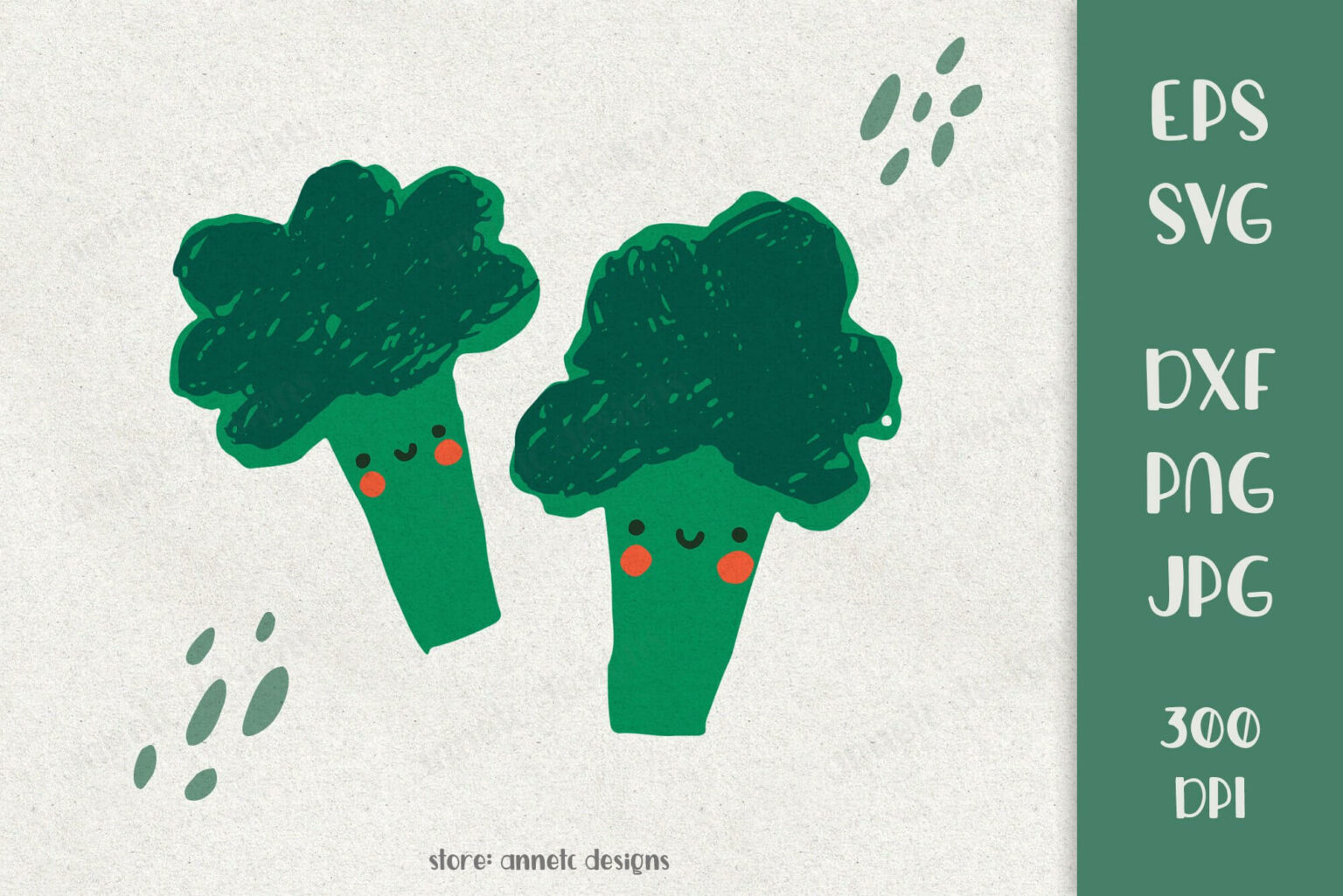 Broccoli Cute Vegetable Clipart PNG, SVG, EPS, DXF, JPG – MasterBundles