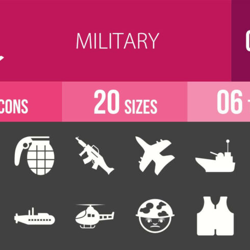 50 Military Glyph Inverted Icons | Master Bundles