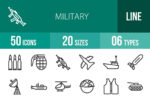 50 Military Line Icons – MasterBundles
