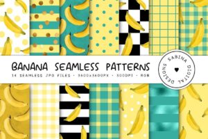 Banana Seamless Patterns | 14 Fruit Digital Papers – MasterBundles
