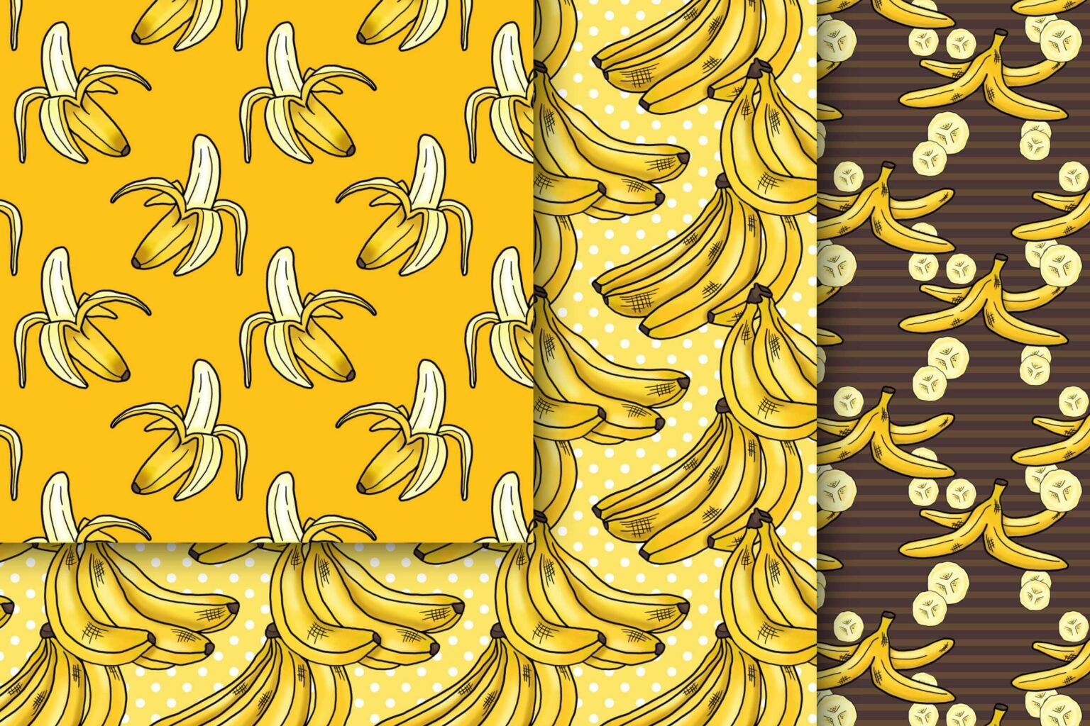 12 Banana Seamless Patterns - Summer, Tropical Fruit. – MasterBundles
