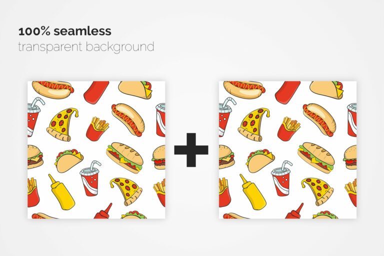 Fast Food Seamless Patterns – MasterBundles