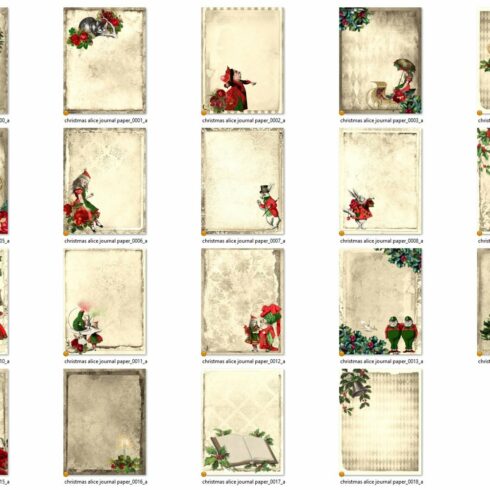 Christmas Alice In Wonderland Journal Paper | MasterBundles