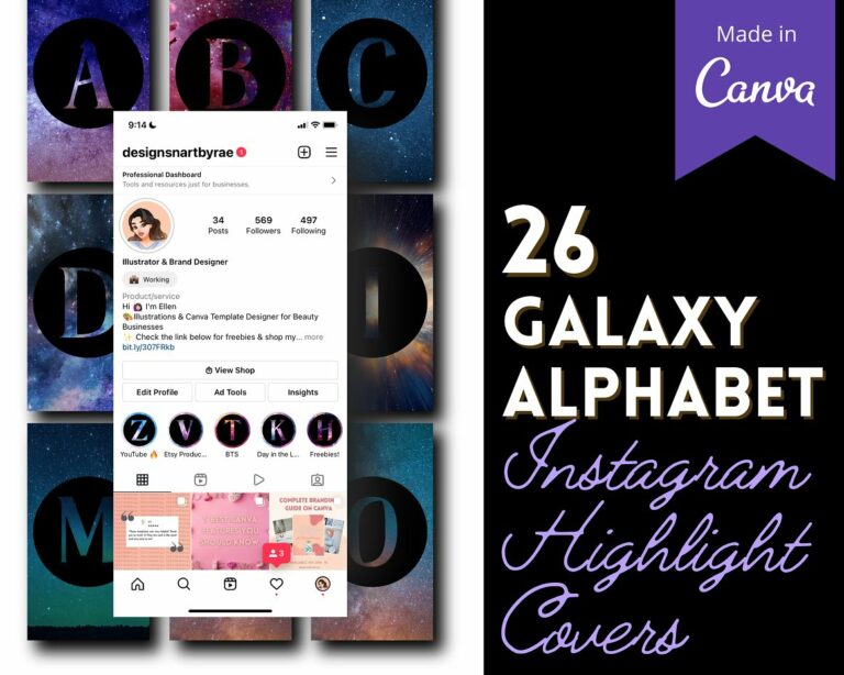 Alphabet Galaxy Instagram Highlights – MasterBundles