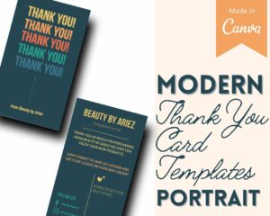 Modern Portrait Thank You Cards | Master Bundles