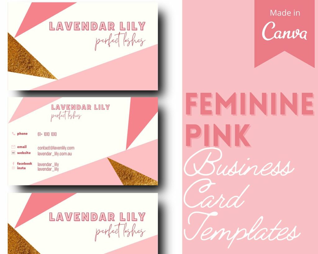 Pink Business Card Templates – MasterBundles