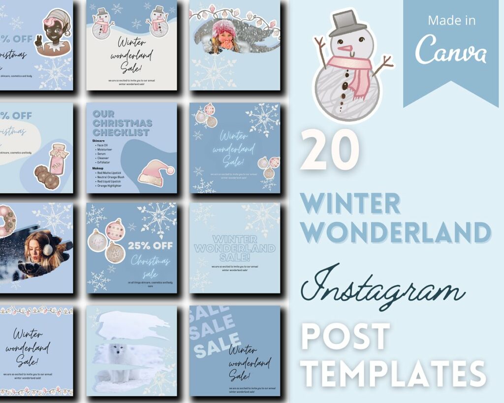 Winter Wonderland IG Post Templates – MasterBundles