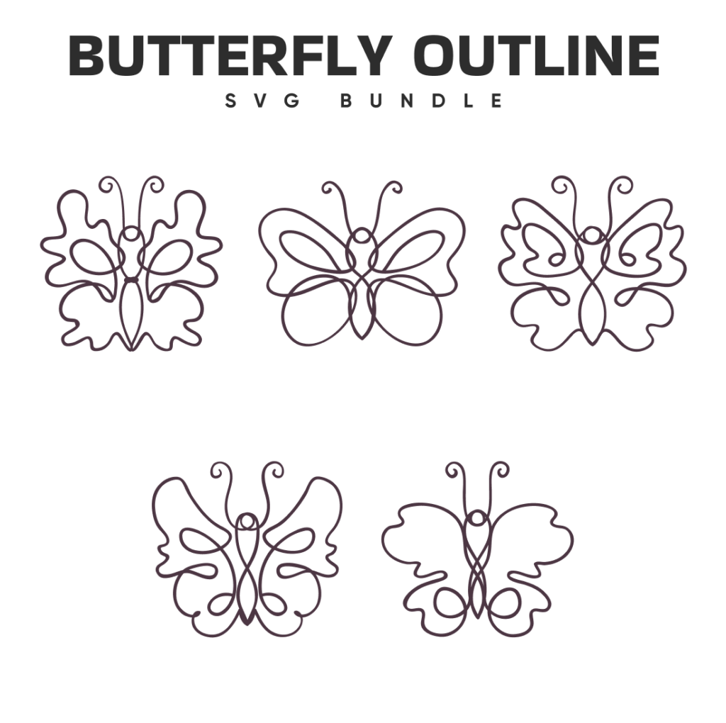 6 Butterfly Outline SVG Files – MasterBundles