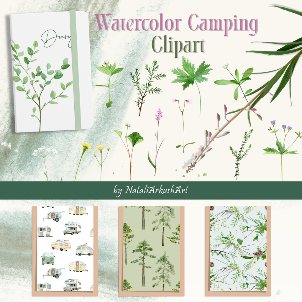 Watercolor Camping Clipart: 36 Images – MasterBundles