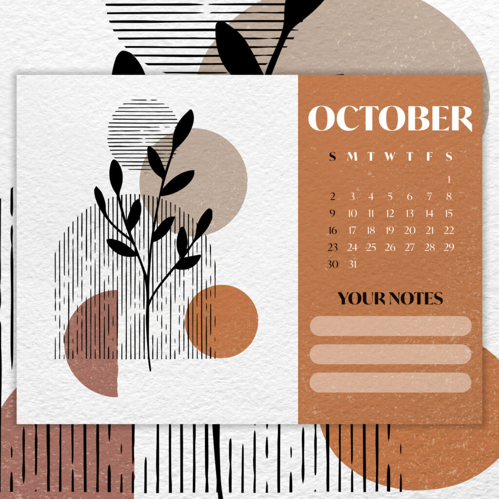 Free Modern October Calendar – MasterBundles