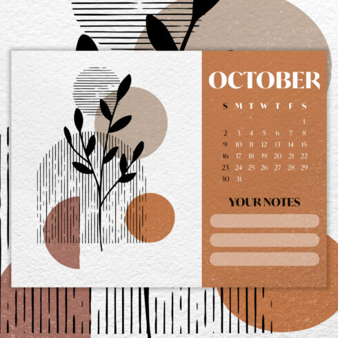 Free Modern October Calendar – MasterBundles
