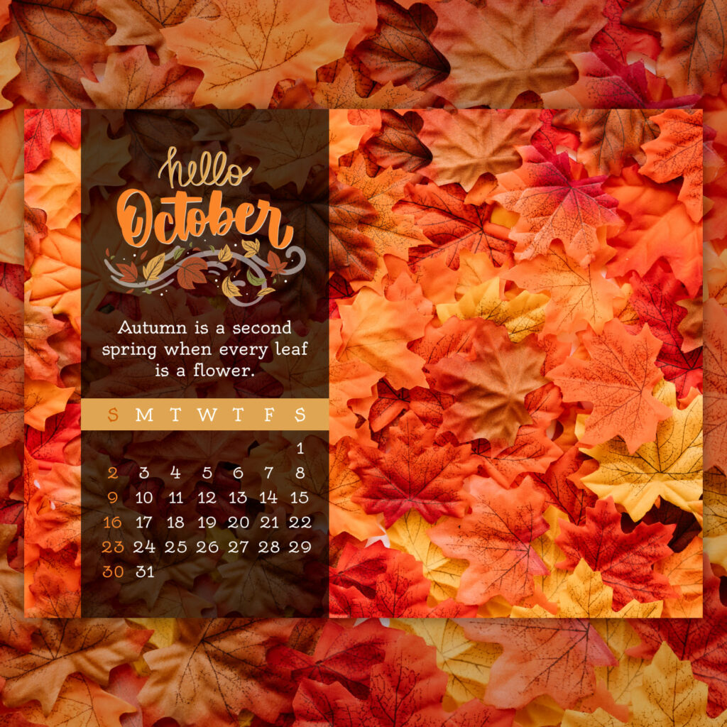 Free October Calendar Leaves – MasterBundles