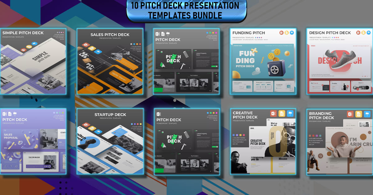 10 Pitch Deck Presentation Templates Bundle – MasterBundles