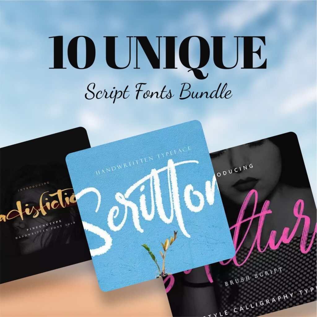 10 Unique Script Fonts Bundle – MasterBundles