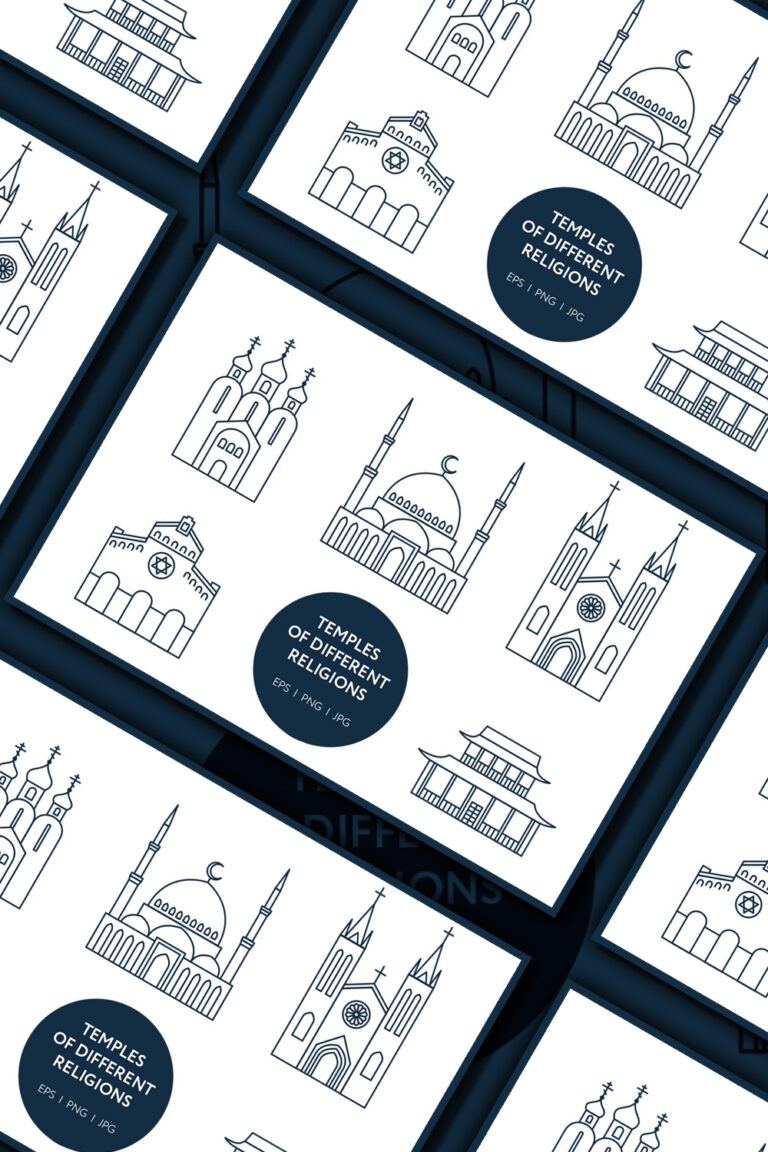 Set Of World's Religions Temples – MasterBundles
