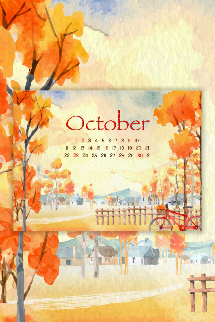 Free Fall October Calendar – MasterBundles