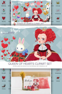 Queen Of Hearts Alice In Wonderland Clip Art – MasterBundles